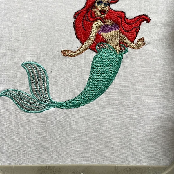 Princess Little Mermaid Embroidery Design, 4x4 & 5x7 Hoop, Mermaid ...