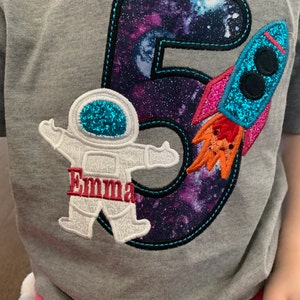 Girls Outer Space Birthday Shirt - Etsy