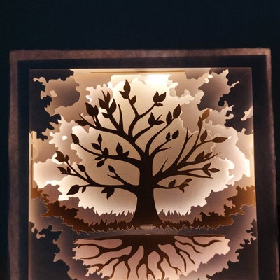 Layered Tree Shadow Box Svg Template, 3D Tree of Life Svg, Family Tree ...
