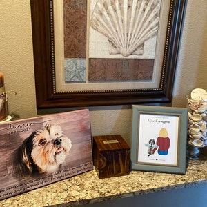 Dog Memorial Gift Portrait Art in Loving Memory Dog Remembrance Gift ...