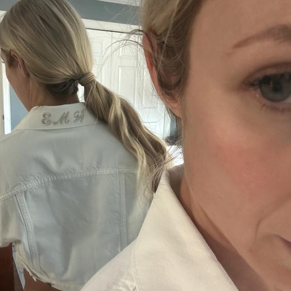 Iron on Embroidered Cursive Letters White Applique Craft Supplise Diy ...