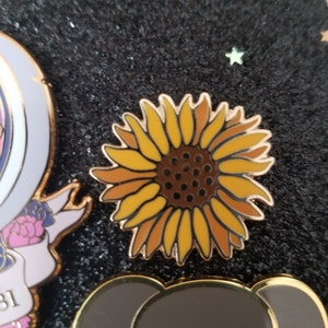 Sunflower Enamel Pin Boho Yellow Flower Floral Hat Pin Wildflower Co ...