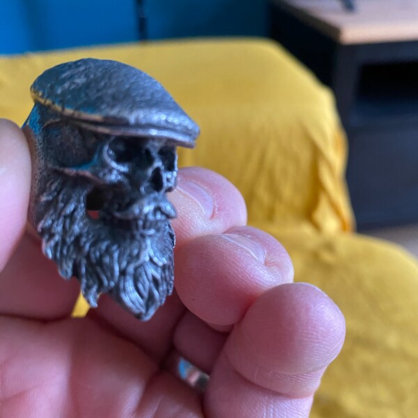 Hand Sculpted Bearded Irish Ring : Oxidized Lead Free Pewter Beard Flat ...