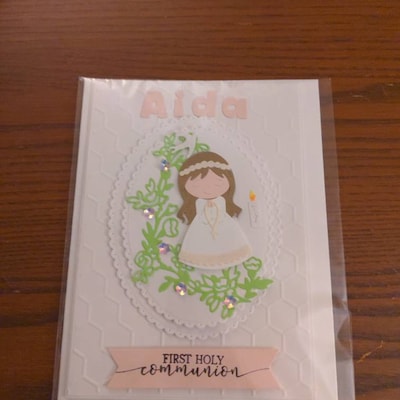First Holy Communion Card, Girl First Communion Card, Christian ...