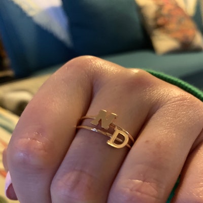 Gold Letter Ring / 14K Solid Gold / Letter Ring / Initial Gold Ring ...