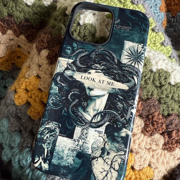 Medusa Collage Phone Case, Greek Mythology iPhone Cover, Greece Snake ...