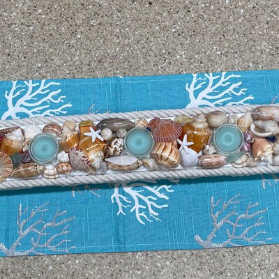 Seashell Art Table Centerpiece ,seashell Candle Centerpiece for Table ...