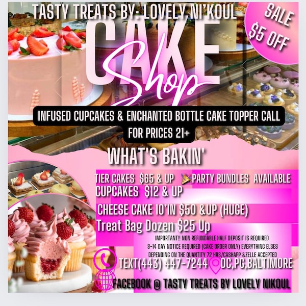Bakery Flyer, Cake Flyer, Sweet Treats Dessert Flyer, DIY Flyer ...