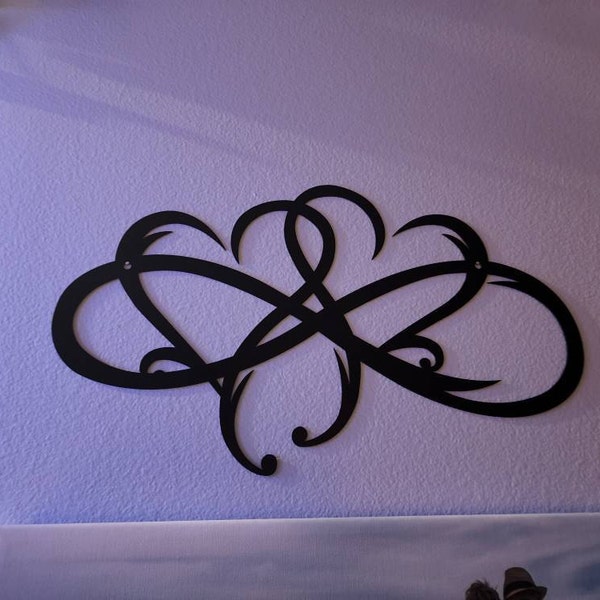 Infinity Heart Metal Sign | Double Infinity Heart Sign | Custom Family ...