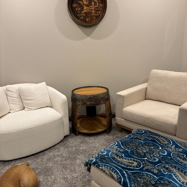 Bitter Bay Side Table Handcrafted Barrel Furniture Whiskey Barrel ...