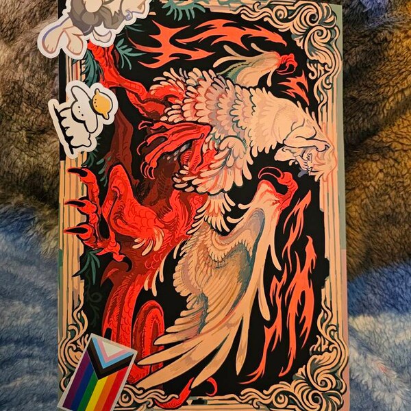 Red Dragon Falin Art Print 7.5x11 Dungeon Meshi Art - Etsy