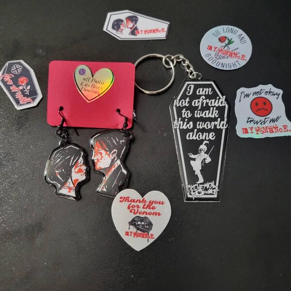 My Chemical Romance MCR Best Friend Keychain Accessories Earrings Phone ...