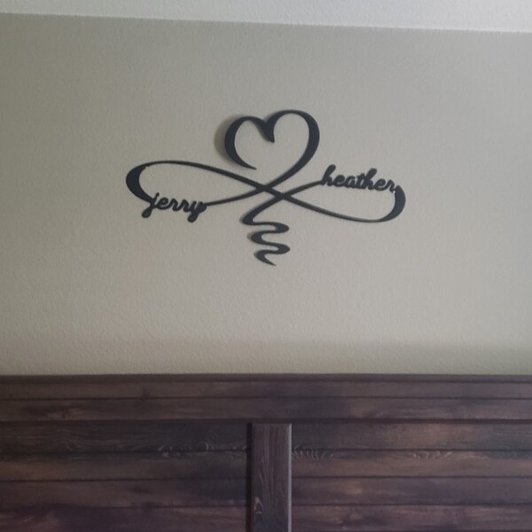 Personalized Infinity Heart Metal Sign, Infinity Sign, Custom Family ...
