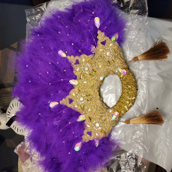Feather Wedding Fan, Nigerian Wedding Attire, Customised Handfan ...