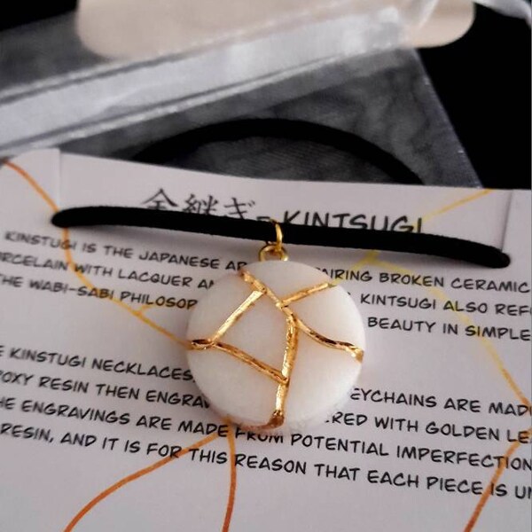 Resin Necklace Kintsugi (customizable) - Etsy