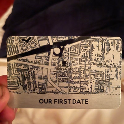 Metal Wallet Card With Map & Caption. Christmas Gift for - Etsy