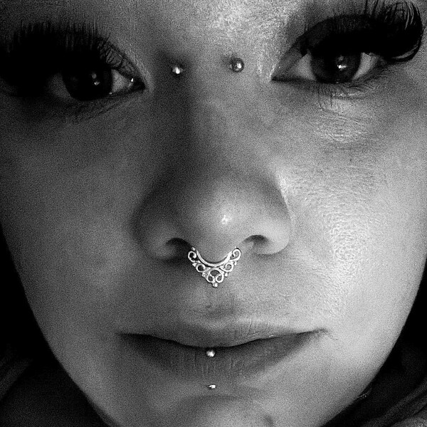 Silver 6mm Septum Ring, Dainty Septum Hoop, Small Septum Ring, Silver ...