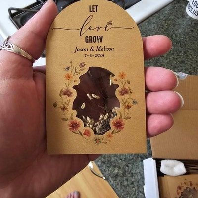 SEED PACKET FAVORS Let Love Grow Wedding Wildflowers Personalized Eco ...