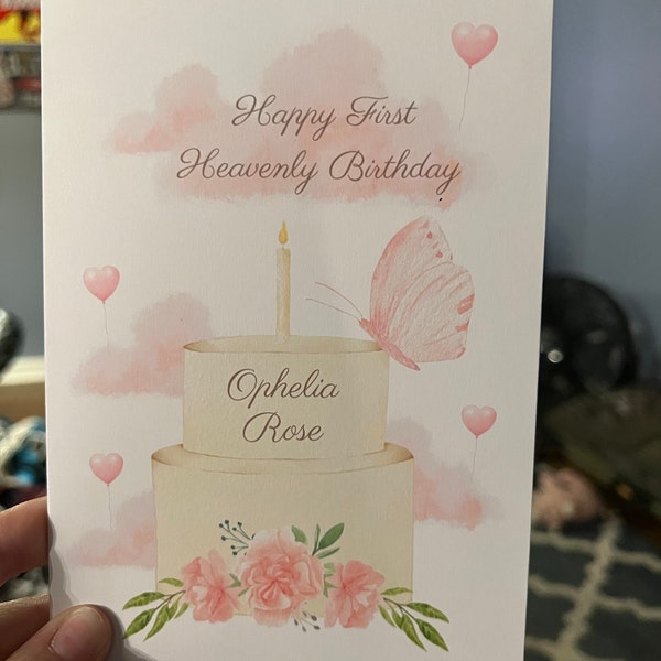 Heavenly Birthday Card | Custom Card for Deceased | Happy Birthday Card ...