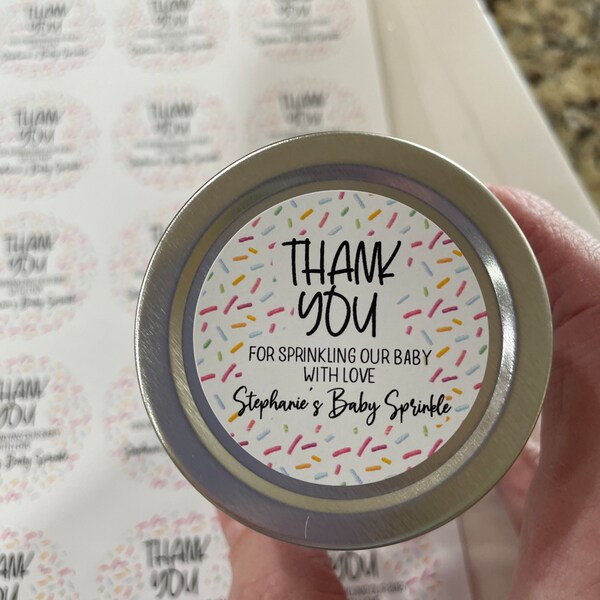 Personalized Sprinkles Baby Sprinkle Stickers, Sprinkle Theme Baby ...