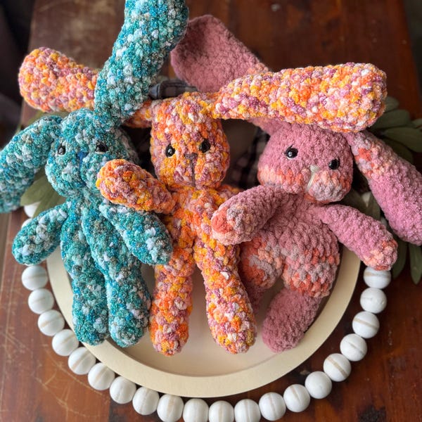Lovey Whimsy Bunny Crochet Pattern / NO SEW Crochet Pattern / Bunny Crochet Plushie / Easter ...