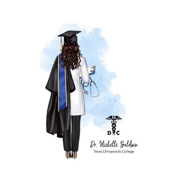 Personalized Doctor Graduation Print, Graduation Girl Print, Doctor ...