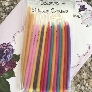 Beeswax Candles Festive Rainbow Colors 16 Birthday Candles - Etsy