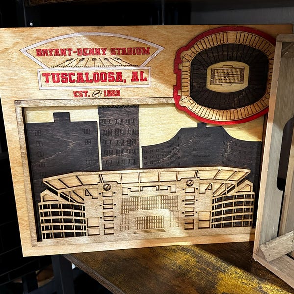 Laser Cut SVG Digital Cut File Multi-layer College Football Stadium ...