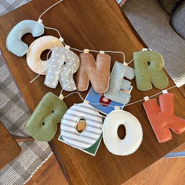 Padded Garland Banner Bunting Letters Classroom Books Book Corner Calm ...