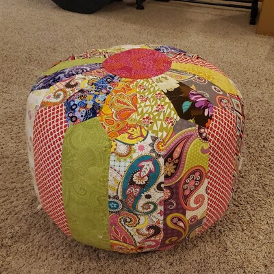 Patchwork Pouf PDF Sewing Pattern Moroccan Ottoman Pattern - Etsy