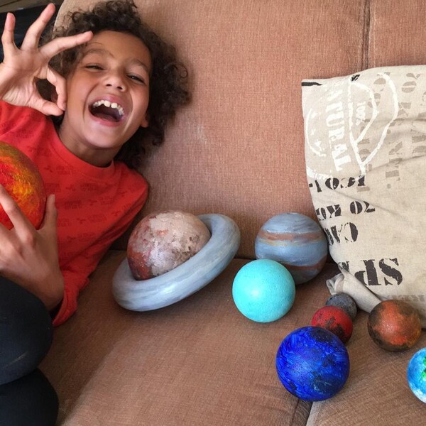 Hanging 3D Solar System With Pluto, Handcrafted Space Decor, Science ...