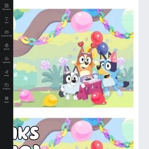 Blue Pink Party Favor Long Dog Hide and Seek Digital Download Bluey ...