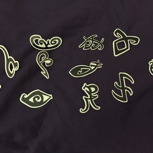 Set of 11 Mortal Instruments Runes Transfer Decal Tattoos. Rune ...
