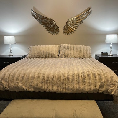 Large 43 Set of Galvanized Metal Angel Wings Pair Rustic - Etsy