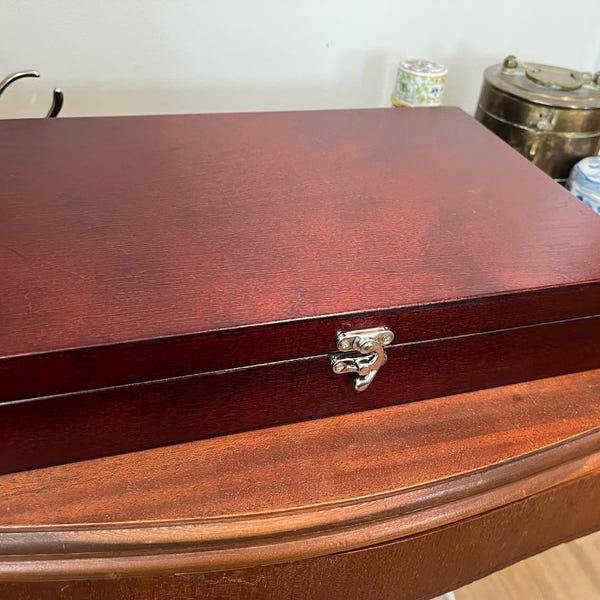 Wooden A4 Size Box / Dark Red Wooden Box / A4 Size Storage Box / 12 X 8 ...