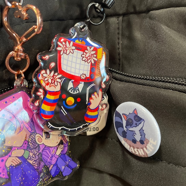 TV Head Cute Acrylic Keychains! - Etsy