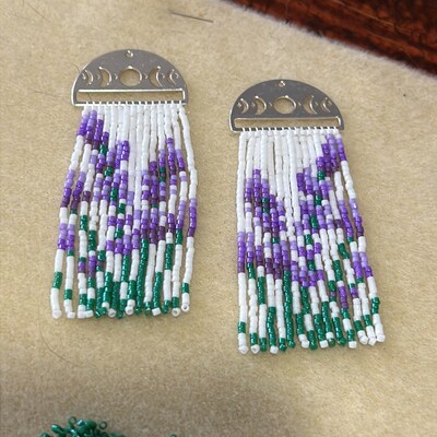Brick Stitch Flower Earring Pattern Forget Me Not Seed Bead - Etsy