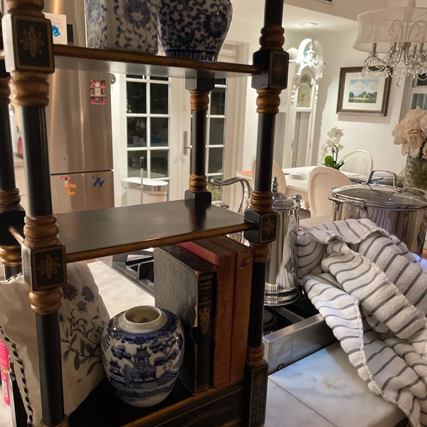 Vintage Wood and Cane Magazine Rack Holder Tulip Flower Shaped ...