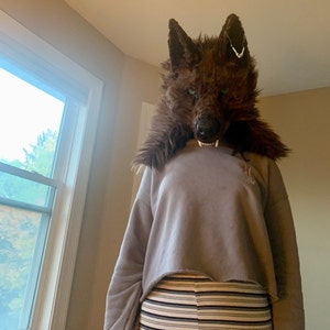 Gray Werewolf Headdress Werewolf Mask Gray Wolf Mask Animal - Etsy