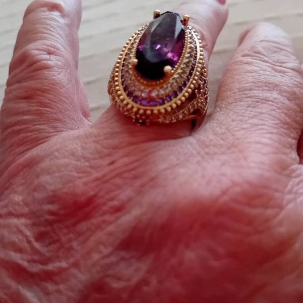 Amethyst Ring, Handmade Women's Ring, Turkish Handmade, Silver Ladies ...