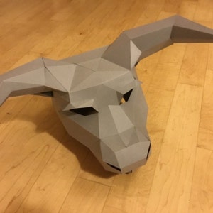 Bull Paper Mask | Etsy