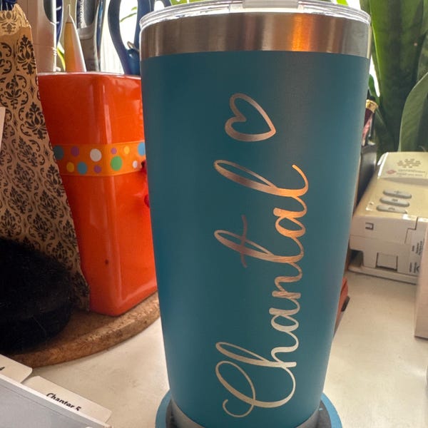 Personalized 20 Oz Tumbler, Custom Name Travel Mug, Laser Engraved ...