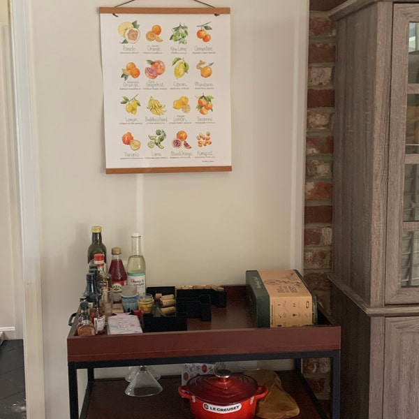 Citrus Chart Watercolor Art Print Cheerful Decor for Home Kitchen ...