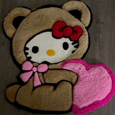 Custom 3D Puffy Hello Kitty Bear Tufting Rug Handmade - Etsy