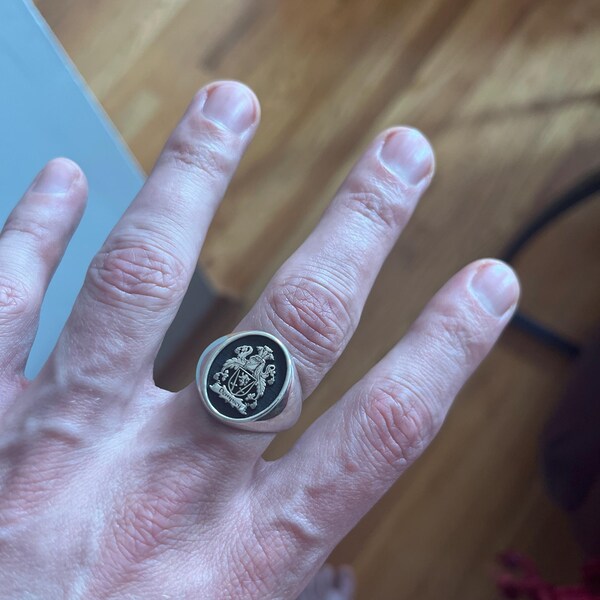 Family Crest Signet Ring,handmade Sterling Silver Signet Ring,all Kinds ...