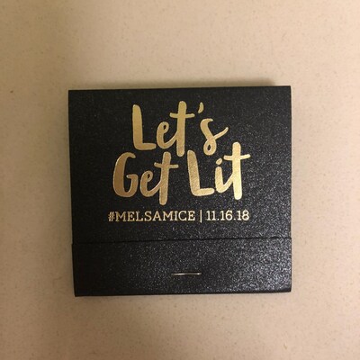 Let's Get Lit Custom Wedding Matchbooks Wedding Favor, Wedding Matche ...