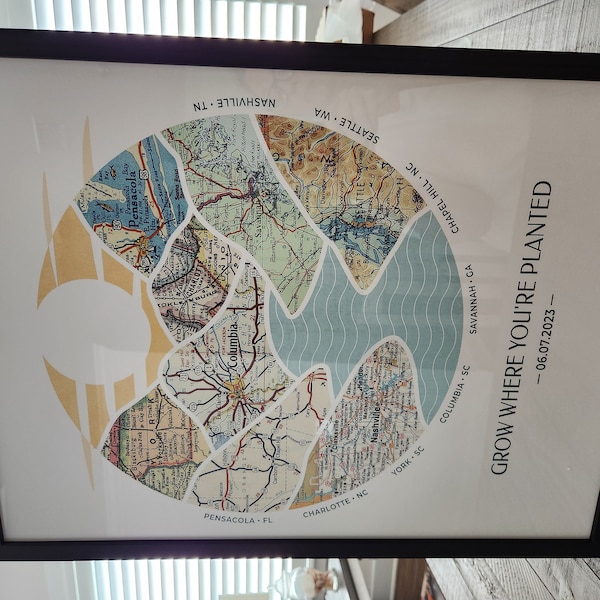 Personalized Journey Map™ Print: 2-8 Locations Mountain Wall Art ...