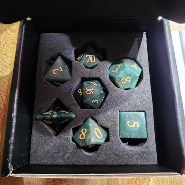 Dice Set |green Cat's Eye Dnd Dice Set|norse Mythology Style Symbols ...