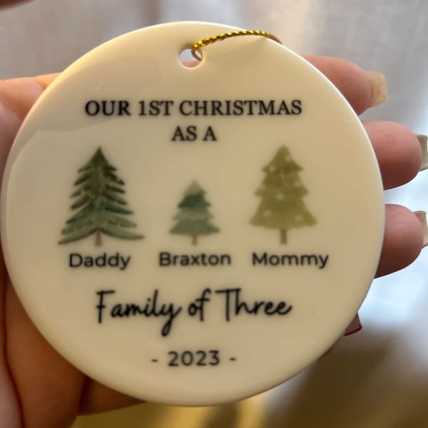 Family of Three Christmas Ornament Family of 3 Family Ornament ...