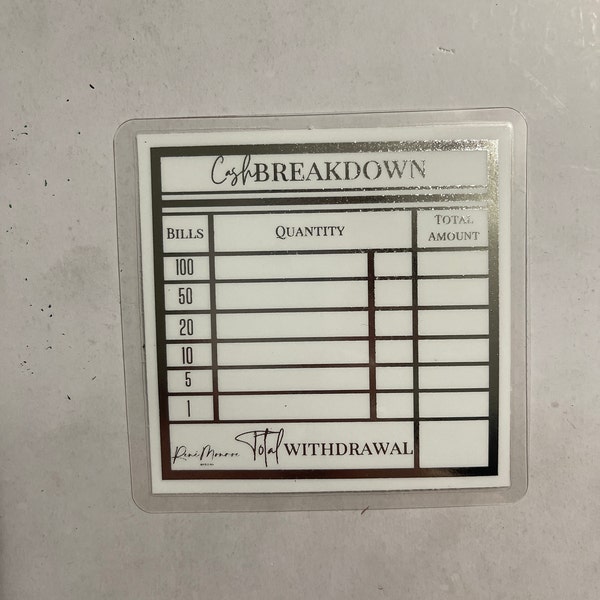 FOILED Mercury Glass Cash Envelope Set Set of 5 Cash Envelopes Sinking ...